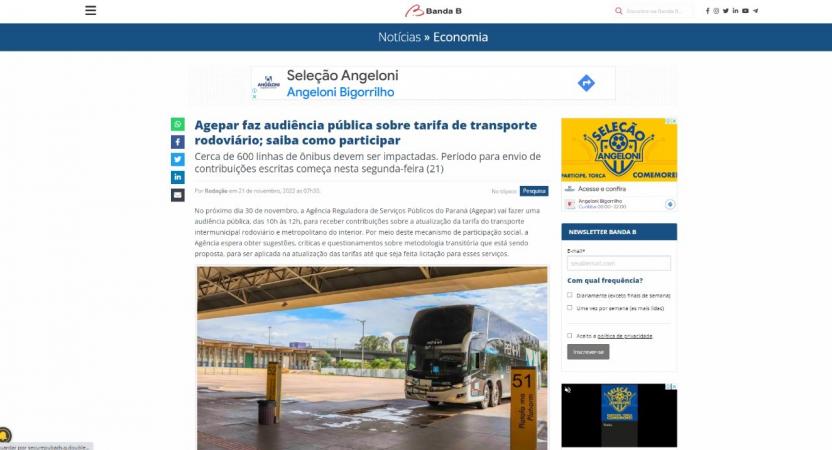 Banda B: Agepar faz audiência pública sobre tarifa de transporte ... Banda B: Agepar faz audiência pública sobre tarifa de transporte ...